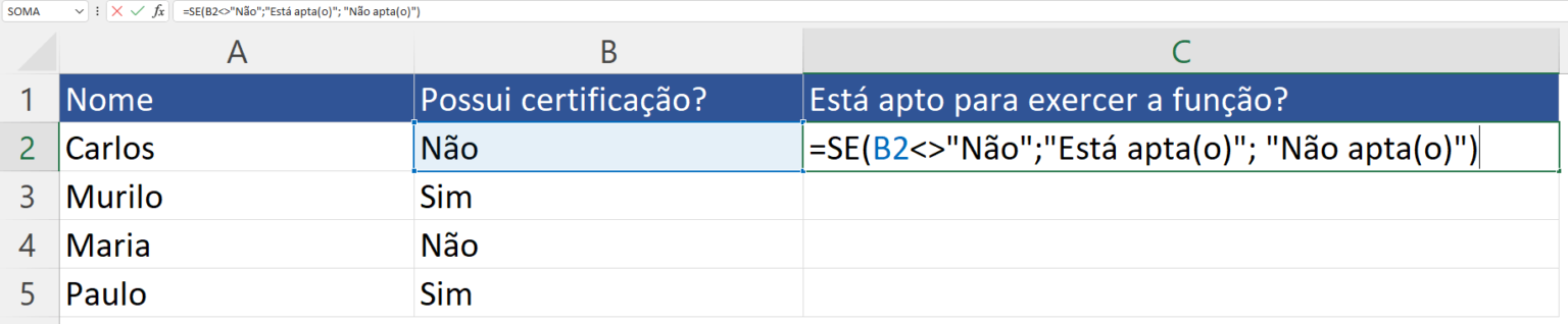 Sinal de diferente no excel, como usar com exemplos - Go Prático Sinal de diferente no excel, como usar com exemplos - Go Prático